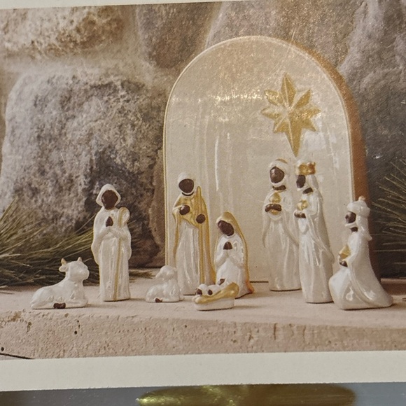 threshold holiday | Holiday | New Pc Set Gold White Nativity Scene ...